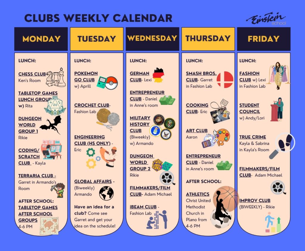 Einstein Clubs This Week! - The Einstein School
